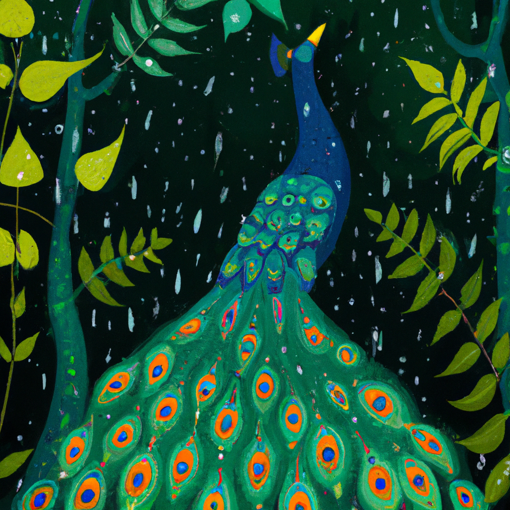 Ai Art A Peacock Dancing In The Rain Images